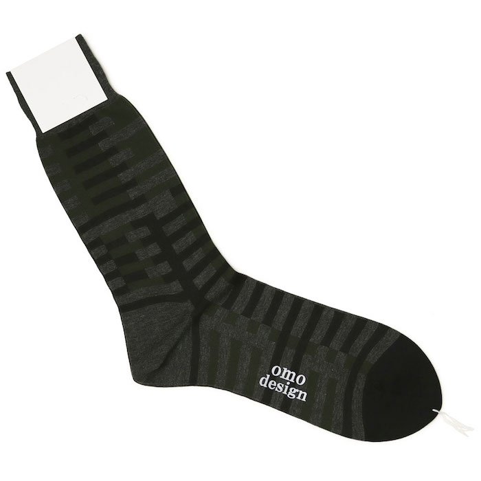 【ポストへお届け】オーエムオー デザイン / OMO DESIGN / MID5 / 変形ボーダー柄 / ソックス / 靴下 【グレー】 | luccicare online shop ...