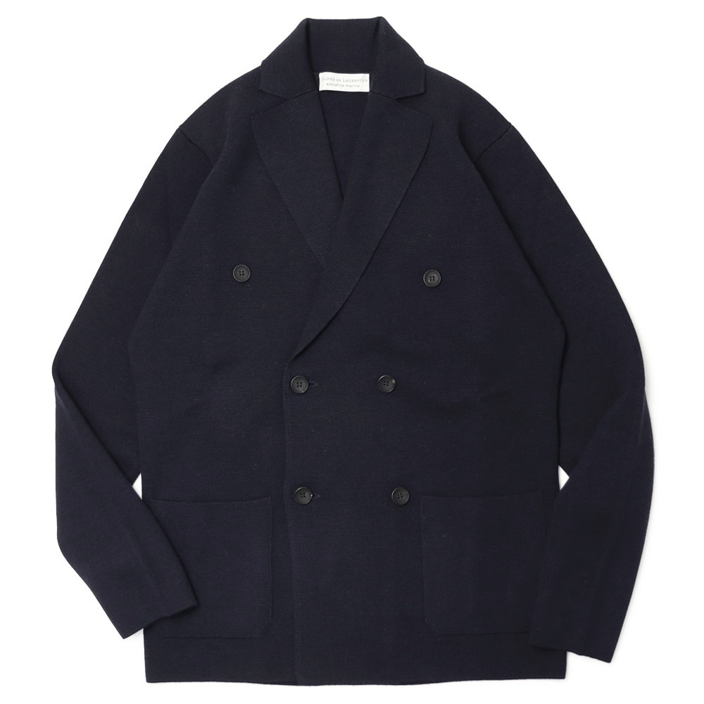 フィリッポ デ ローレンティス / FILIPPO DE LAURENTIIS / ダブルブレスト / ニット ジャケット / ウール ミラノリブ / RJMLDPT38【ネイビー】【SALE ...